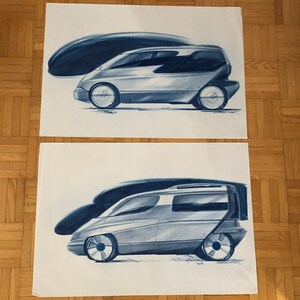 Car Styling Concept Illustration Art Drawing Sketch Vintage Lot 14x ...