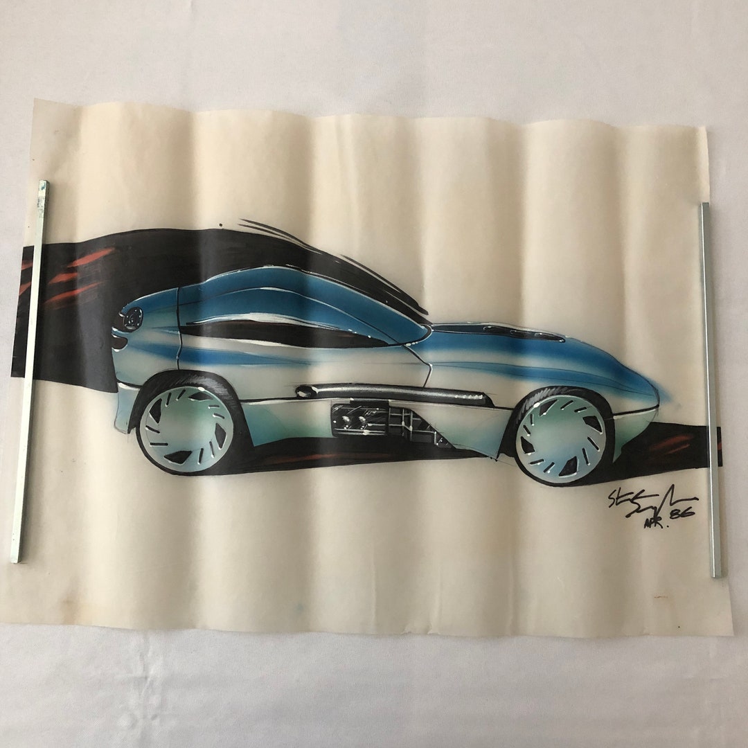 Car Styling Concept Illustration Art Drawing Sketch Vintage Original ...