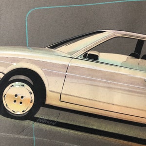 Volkswagen VW Concept Car Illustration Design Drawing Sketch Art Passat ...