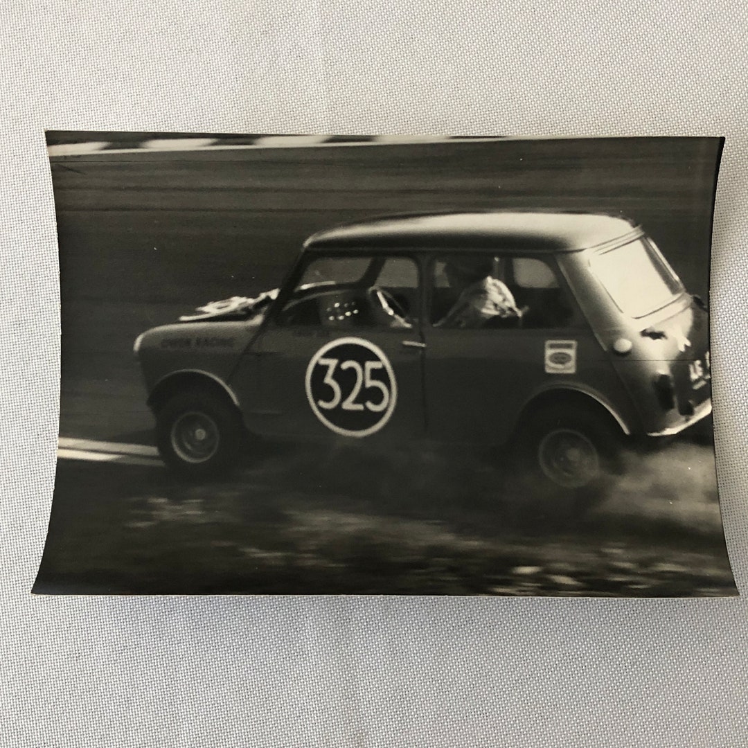 Vintage Austin Mini Racing Car Photo Photograph Print Brands Hatch 1968 ...