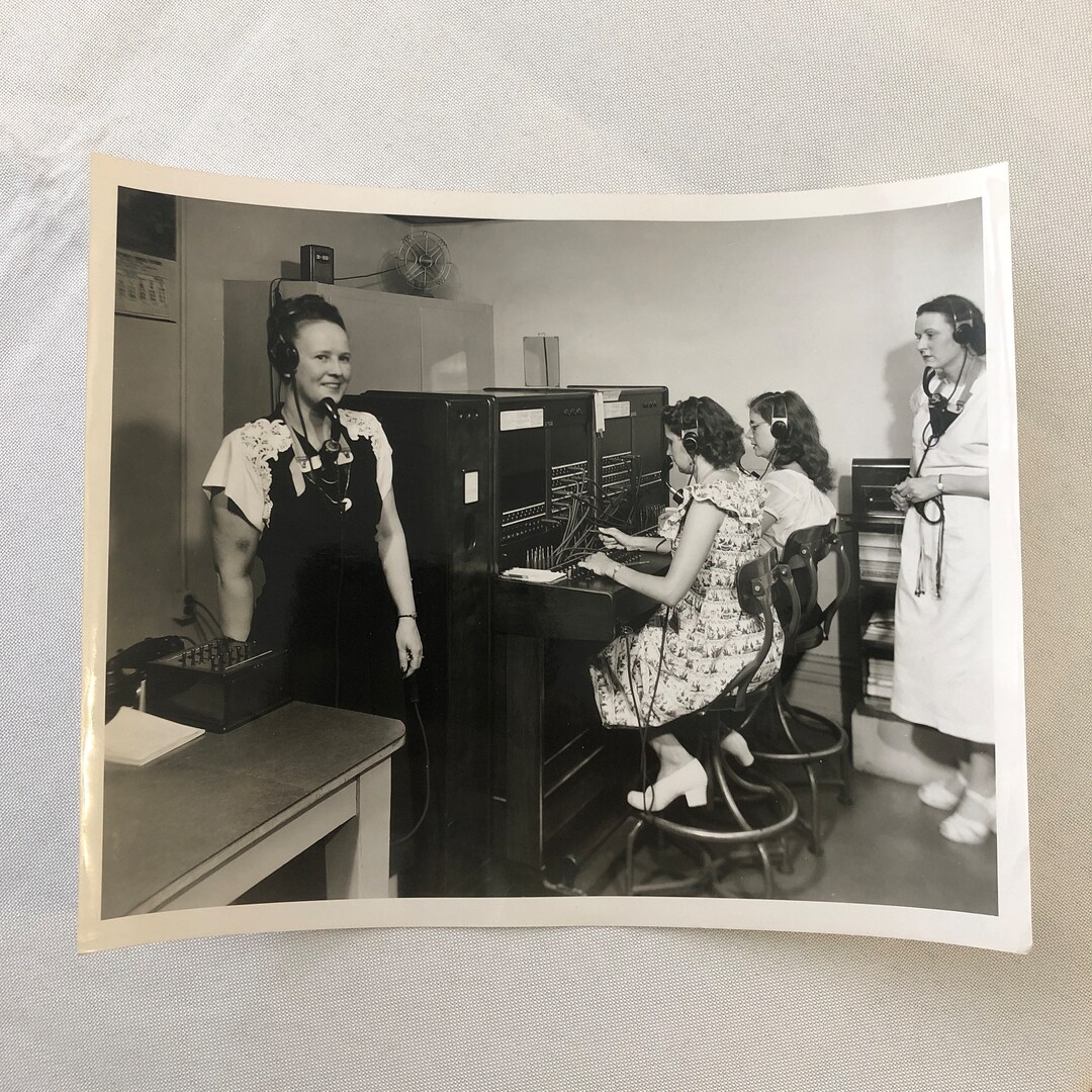 Vintage Photo Photograph Office Workers Telephone Switchboard Machine ...