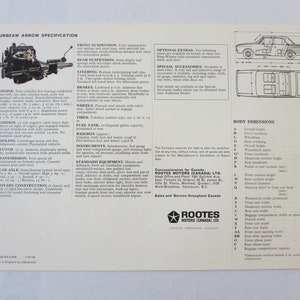 1960s Sunbeam Arrow Sales Brochure Advertising Rootes - Etsy