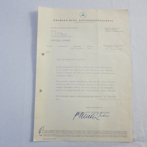 1958 Mercedes Benz Daimler Letter Letterhead Document German Text - Etsy