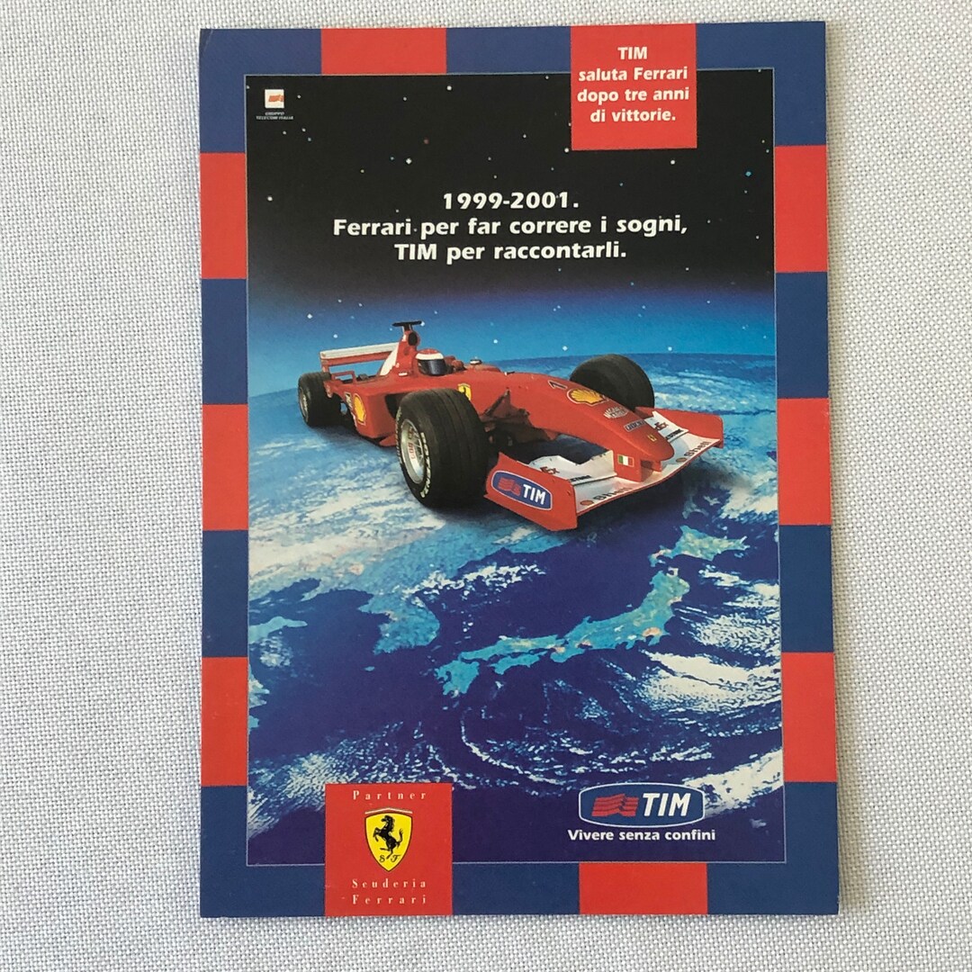 Ferrari TIM Formula One F1 Racing Postcard Post Card 1999-2001 Season ...