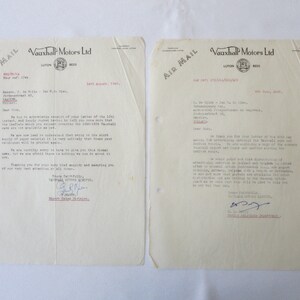 1946 - 1959 Vauxhall Car Company Letter Letterhead Document Lot of 12 ...
