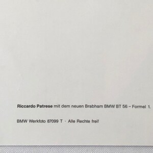 Vintage Brabham Racing Olivetti BMW BT 56 Race Car Press Photo ...