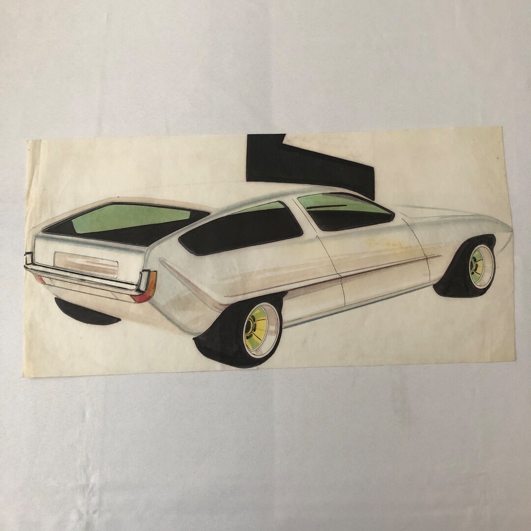 Styling Concept Car Illustration Art Drawing Sketch Vintage Original - Etsy