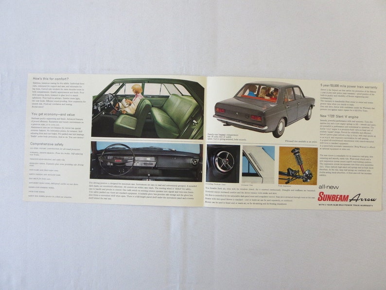 1960s Sunbeam Arrow Sales Brochure Advertising Rootes - Etsy