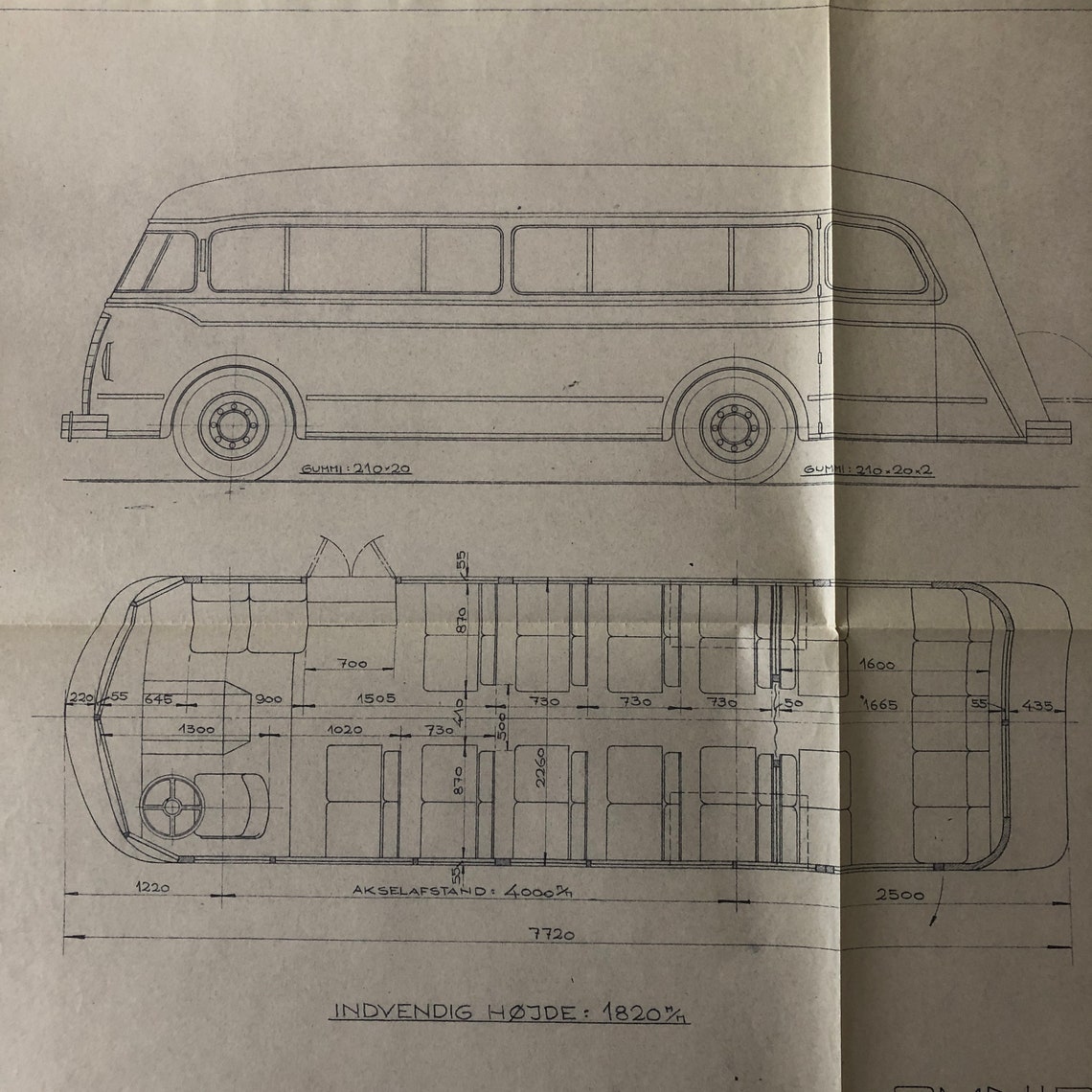 1935 Coachbuilder Bus Design Blueprint Rendering Blue Print | Etsy