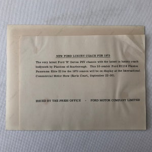 1973 Ford R Series Bus Factory Photo Photograph R1114 Plaxton Panorama ...