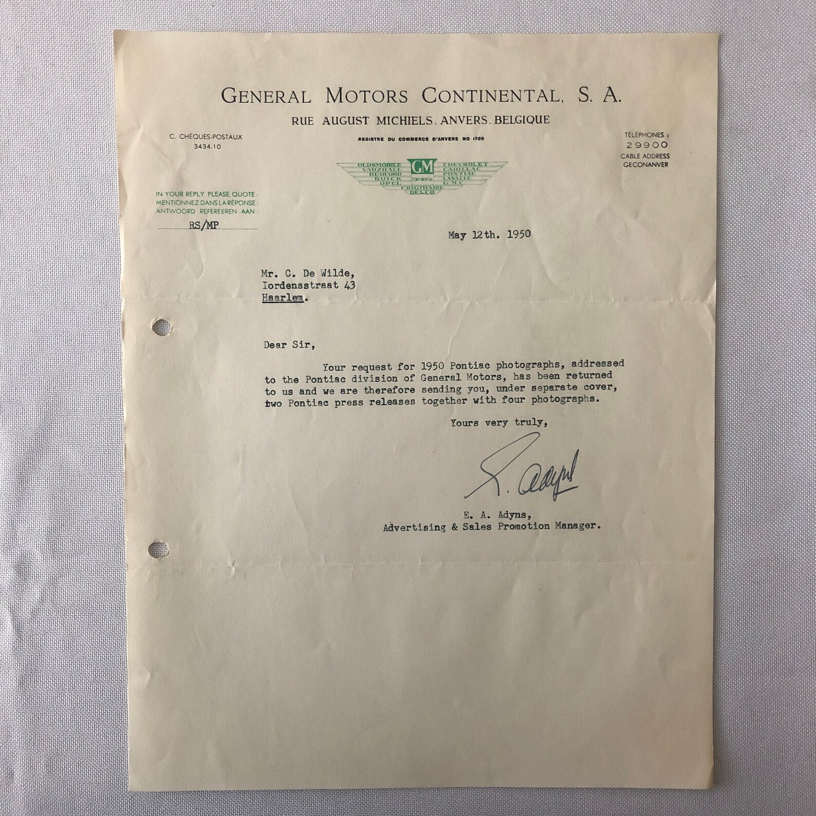 1939 1959 GM General Motors Letter Letterhead Lot of 20 | Etsy
