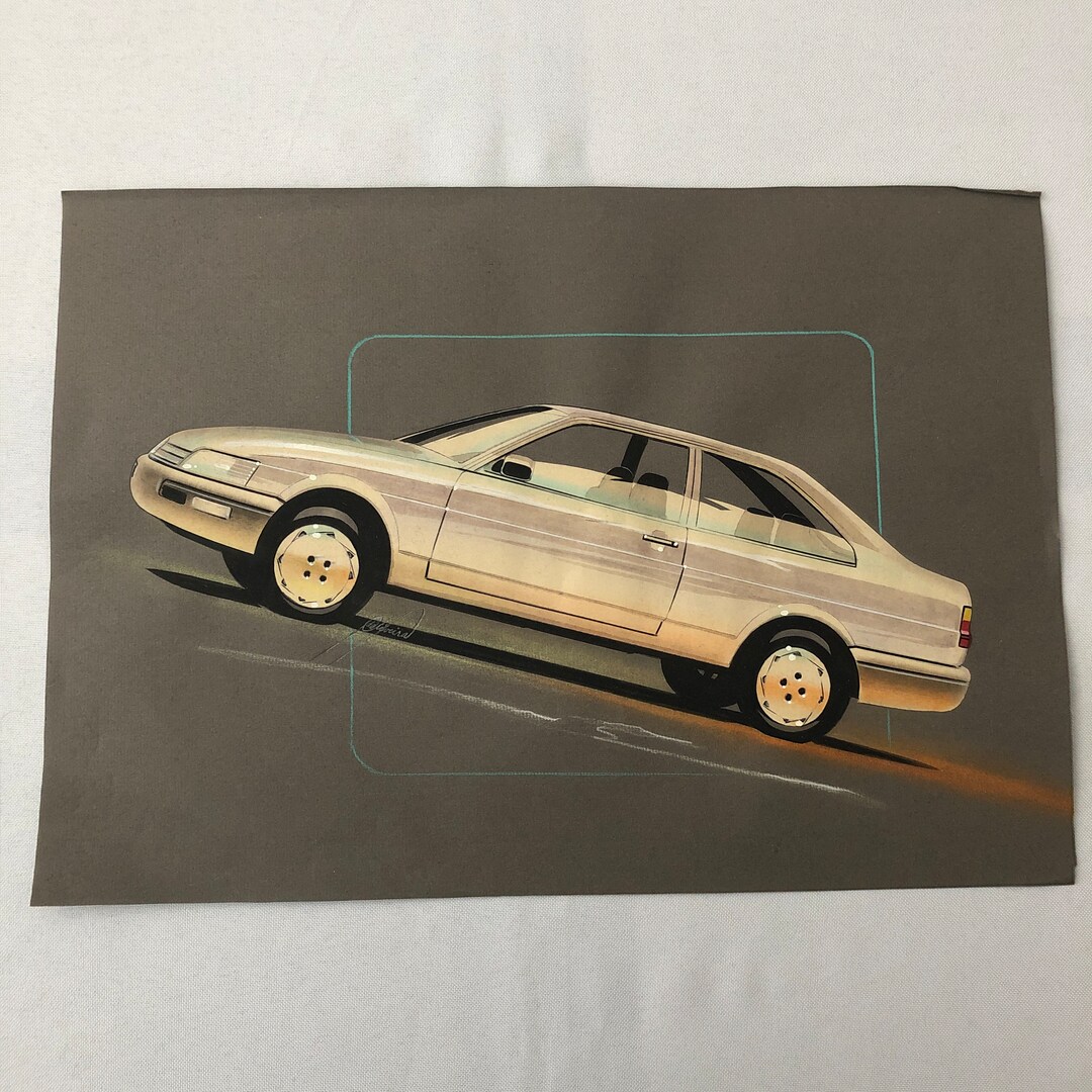 Volkswagen VW Concept Car Illustration Design Drawing Sketch Art Passat ...