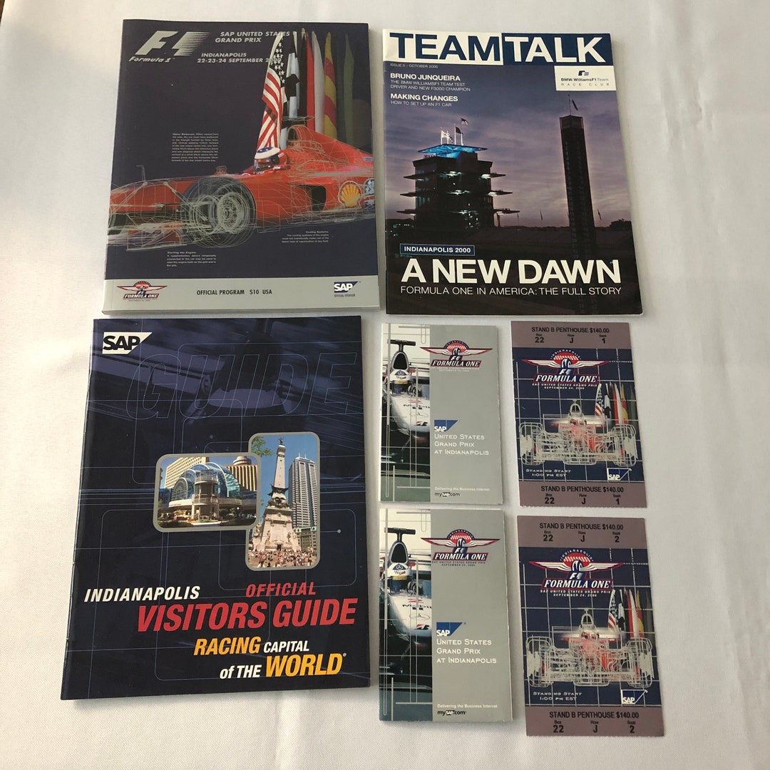 2000 United States Grand Prix Formula One Racing Program & Ticket Lot ...