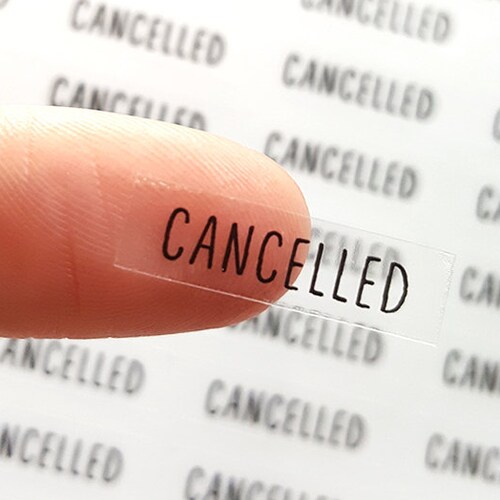 Cancelled Stickers Work Stickers Mini Clear Stickers Clear - Etsy
