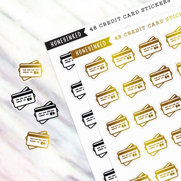 Credit Card Stickers - Etsy