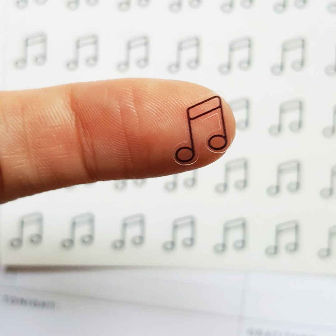 56 Music Stickers, Music Notes Planner Stickers, , Gray, Day Designer ...