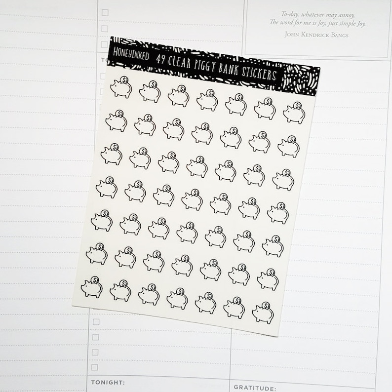 49 Piggy Bank Planner Stickers, Piggy Bank Stickers, Day Designer ...