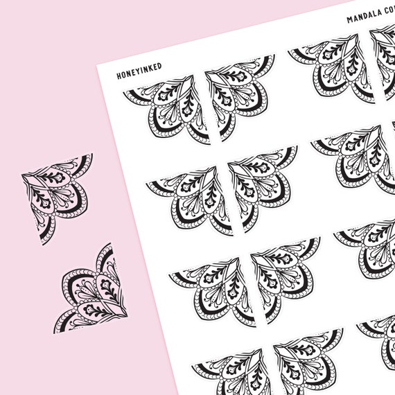 20 Mandala Corners 1 Mandala Planner Stickers Mandalas | Etsy