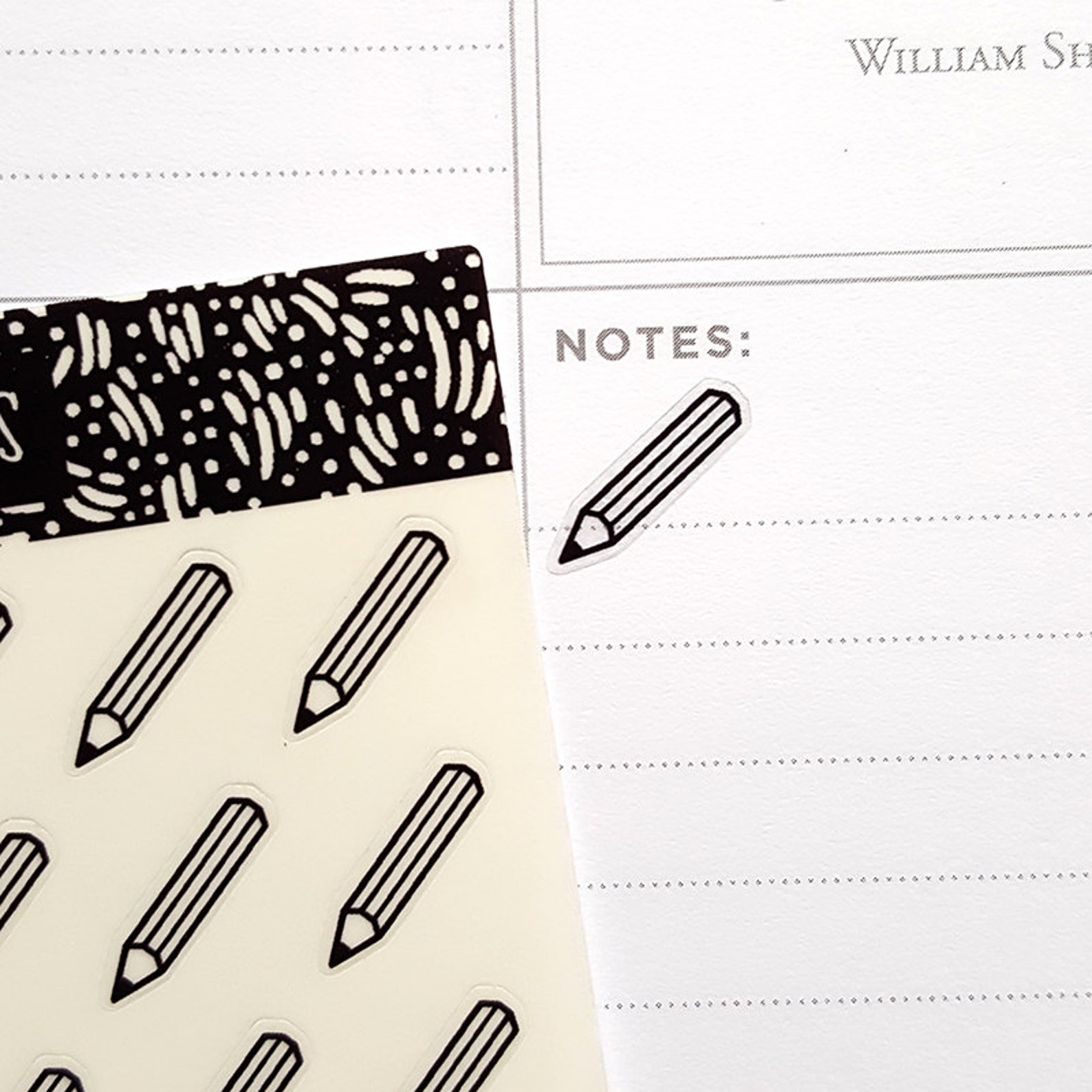 56 Clear Pencil Stickers Writing Planner Stickers Writing - Etsy