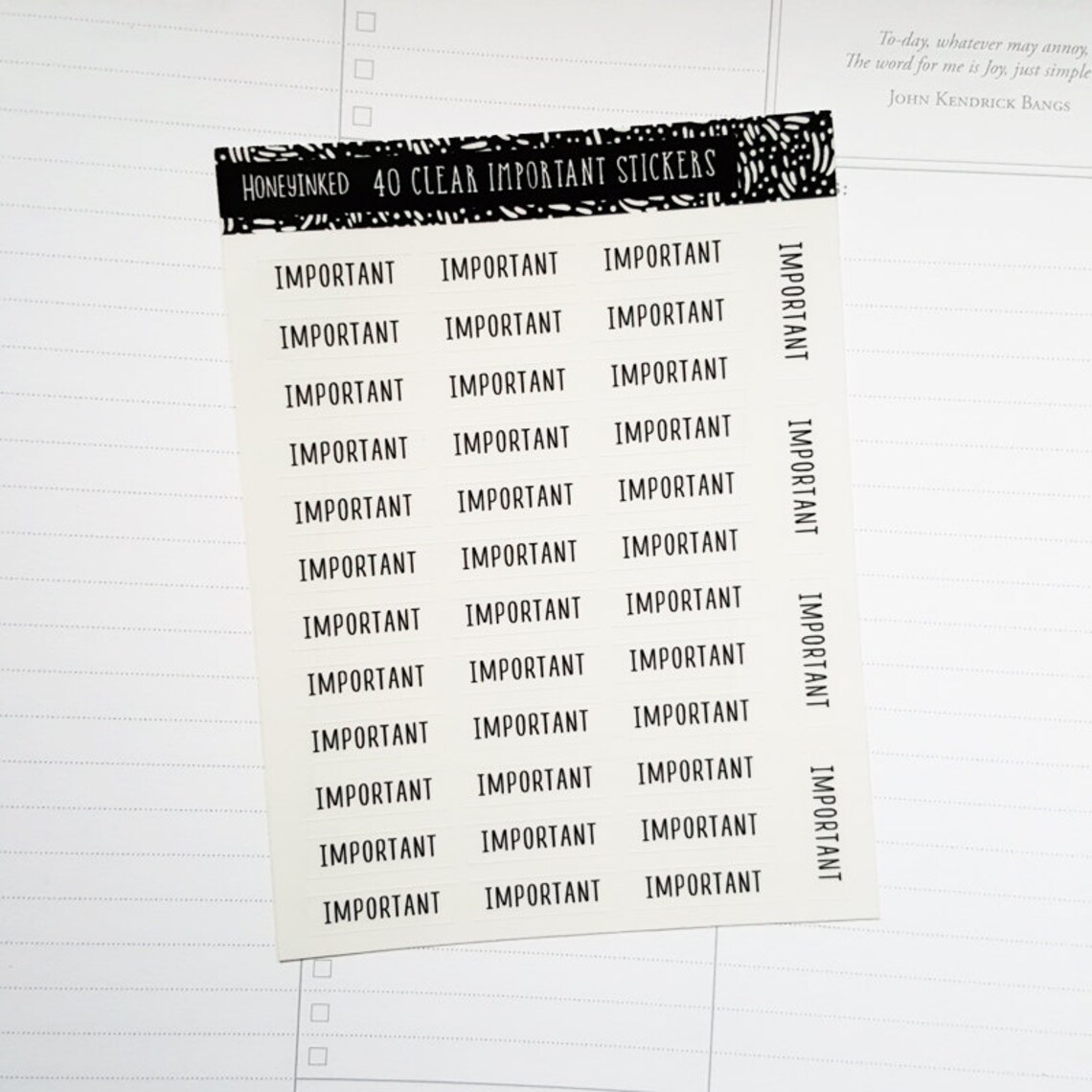 40 Important Stickers Important Planner Stickers Header - Etsy