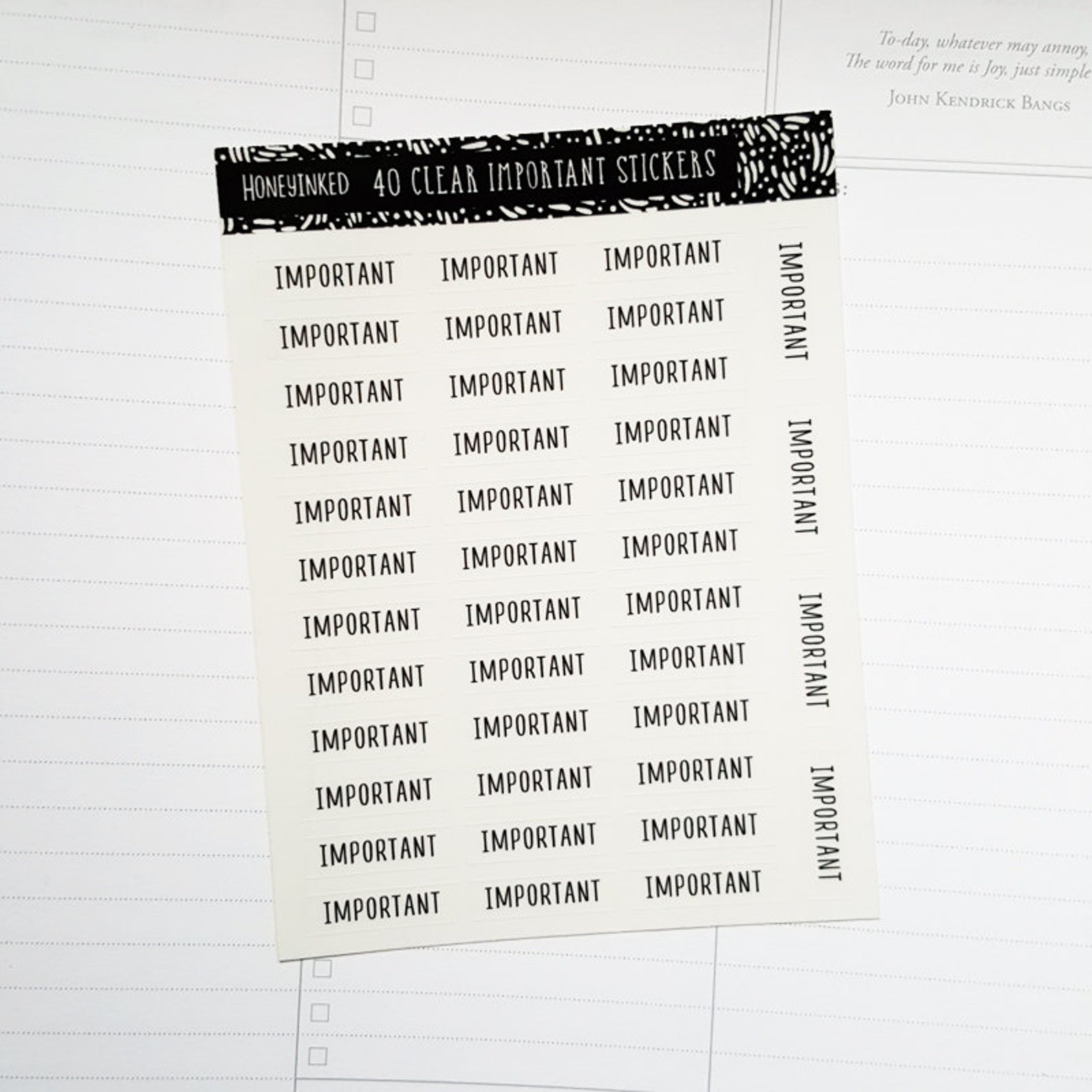 40 Important Stickers Important Planner Stickers Header - Etsy