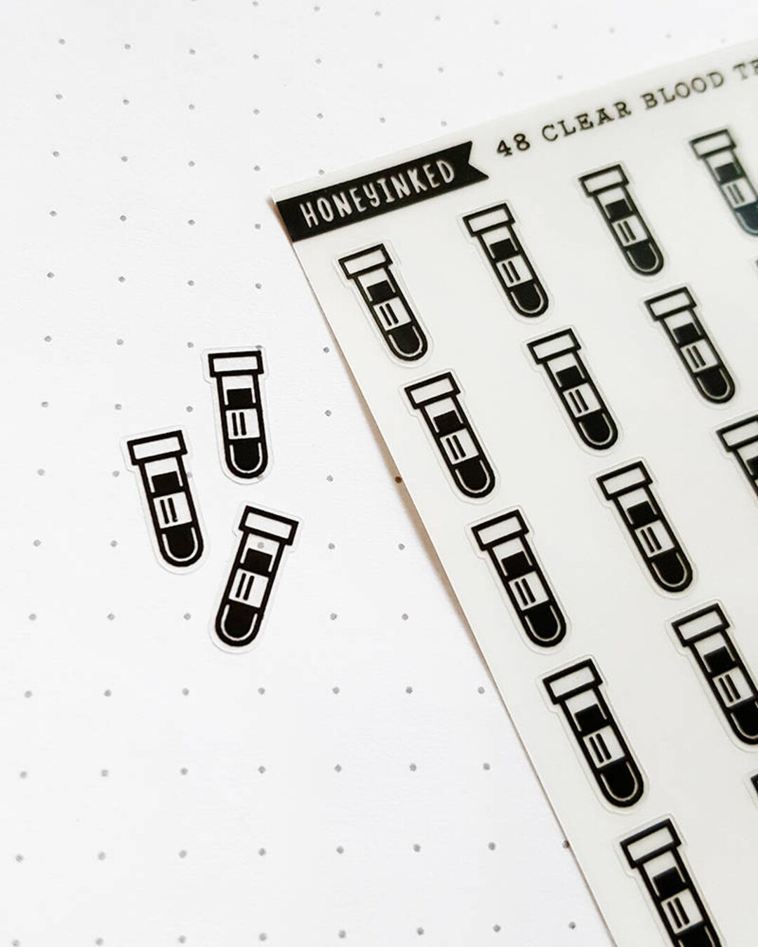 48 Blood Test Planner Stickers, Blood Test Stickers, Clear Doctor ...
