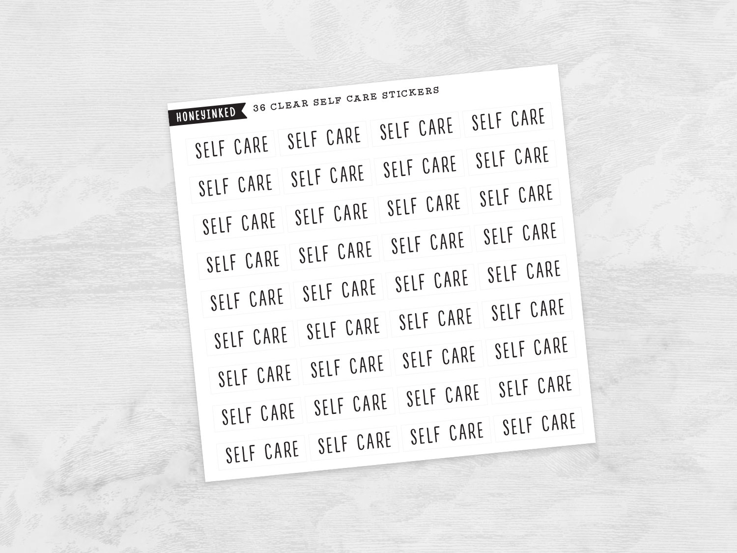 36 Self Care Stickers Clear Planner Stickers | Etsy