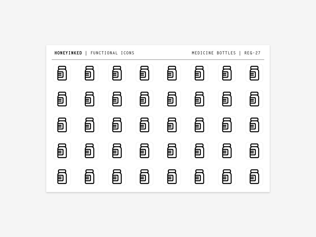 Medicine Stickers Bullet Journal, Commonplace Stickers, Common Place ...