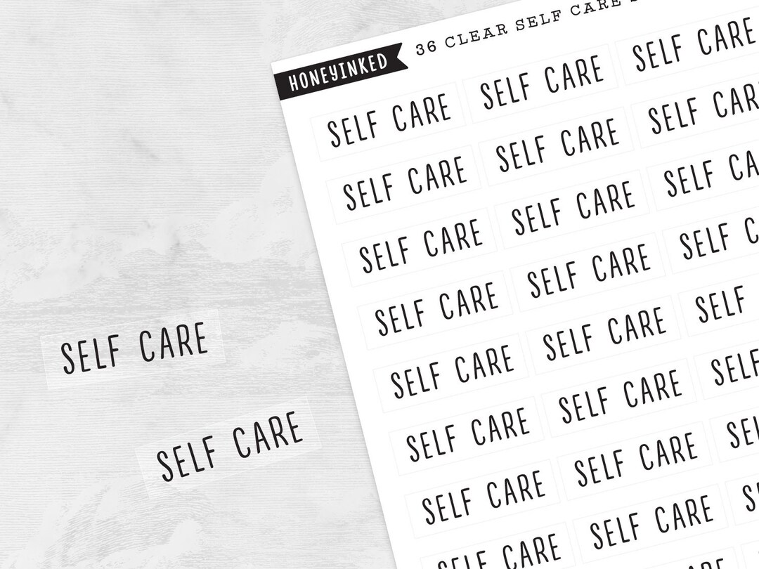 36 Self Care Stickers Clear Planner Stickers - Etsy