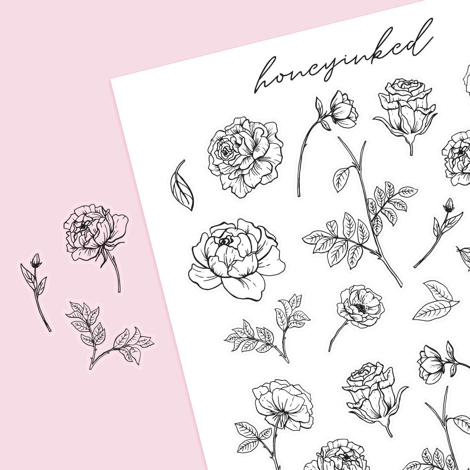 Deco Floral Stickers 4 Flower Stickers Floral Planner | Etsy