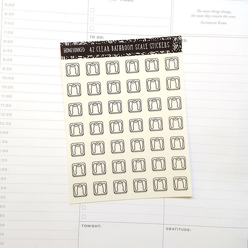 42 Clear Bathroom Scale Stickers Weight Scale Stickers - Etsy