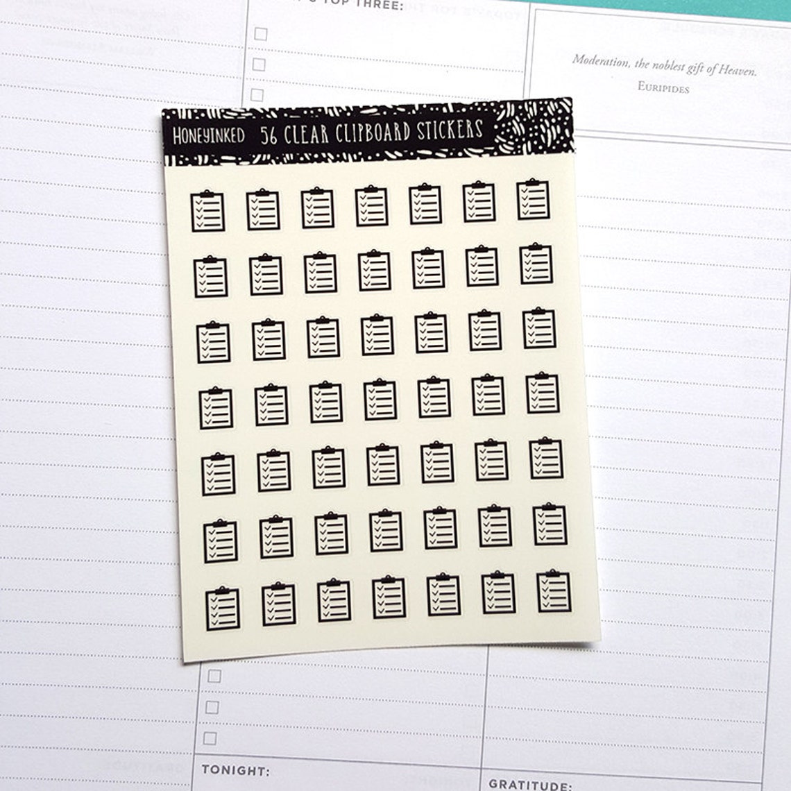 56 Clipboard Stickers, Clipboard Planner Stickers, Check Stickers, Day ...