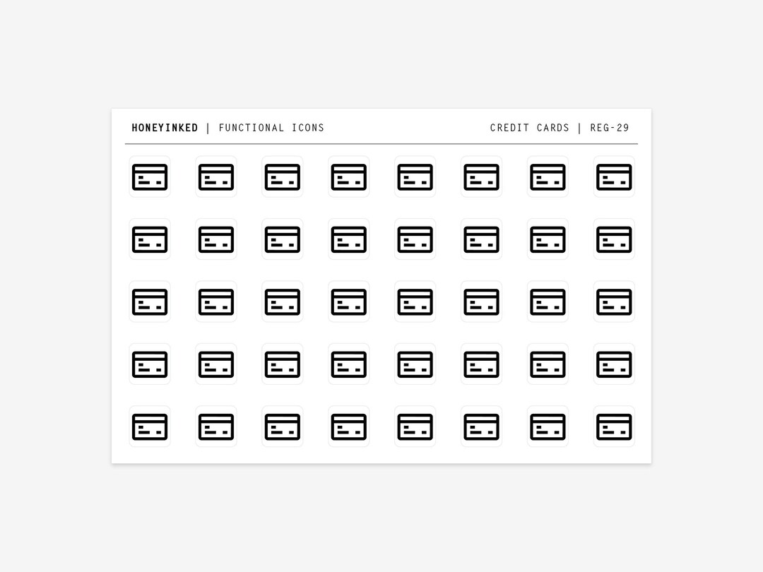 Credit Card Stickers Bullet Journal, Commonplace Stickers, Common Place ...