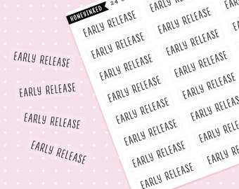 Early Release Stickers - Etsy