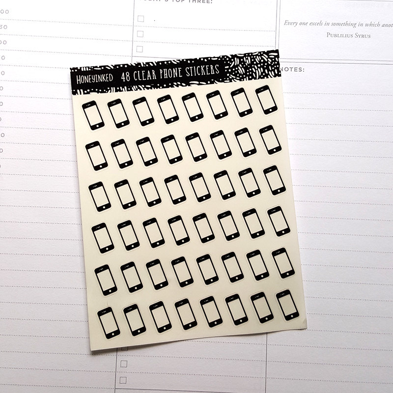 48 Clear Phone Stickers Cell Phone Planner Stickers - Etsy