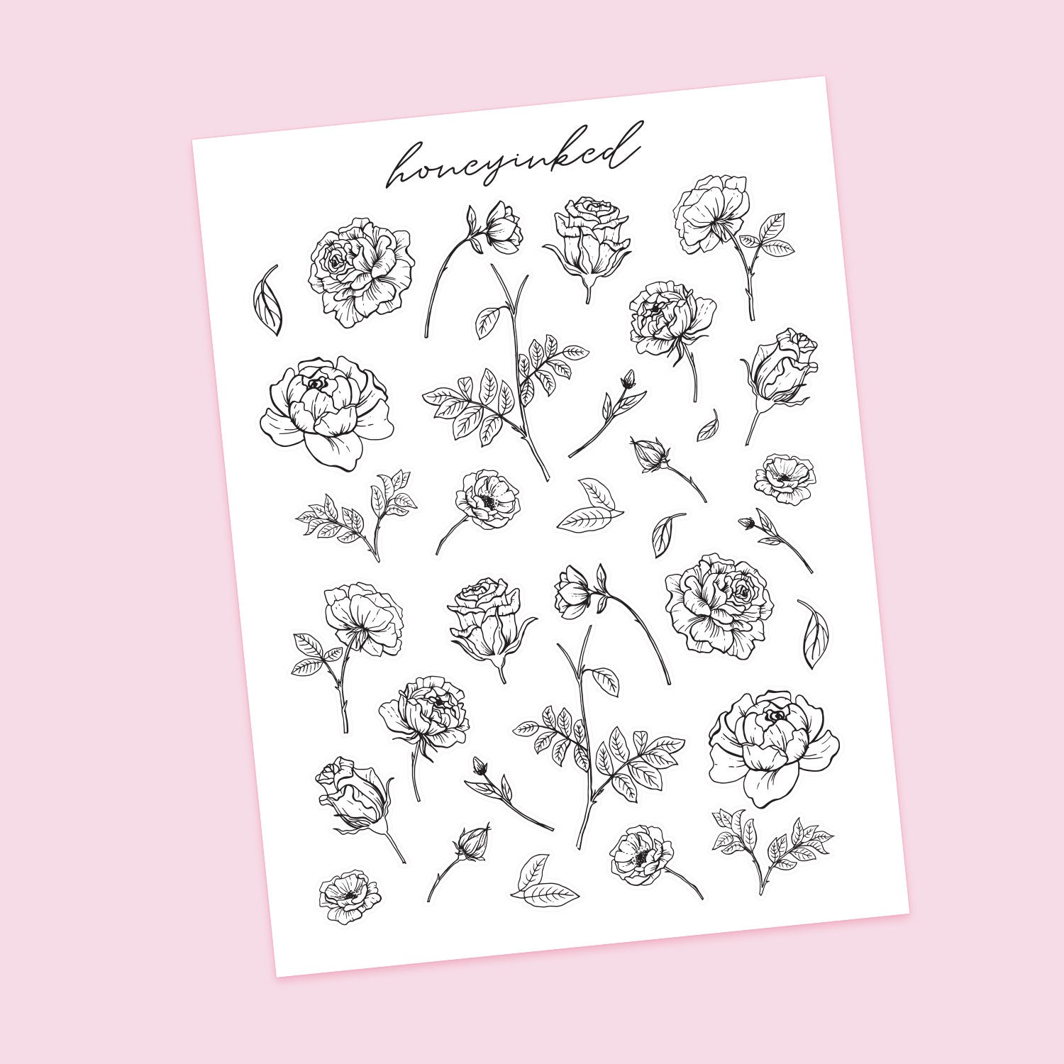 Deco Floral Stickers 4 Flower Stickers Floral Planner | Etsy