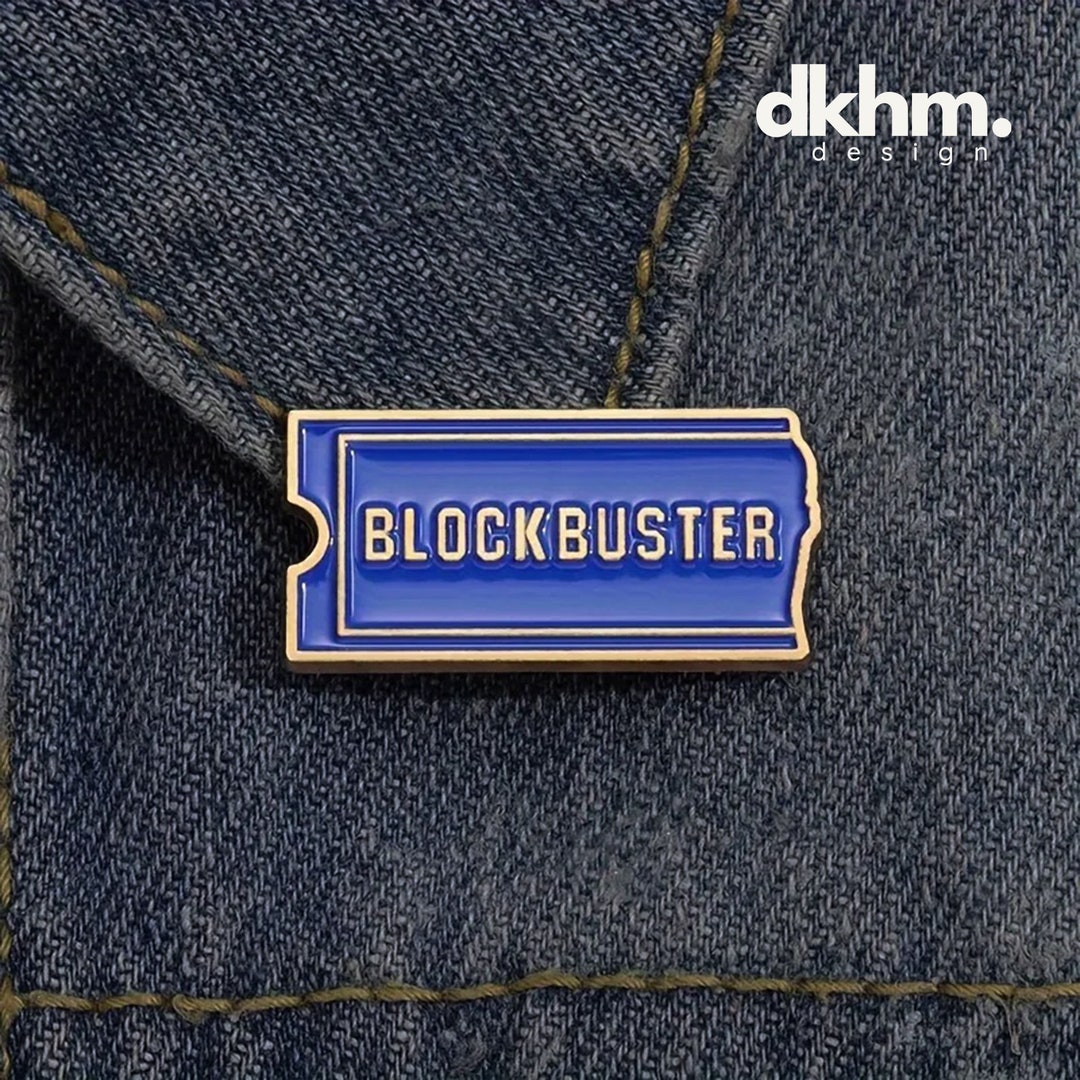 Retro Blockbuster Ticket Enamel Pin - Vintage Movie Rental Collectible ...