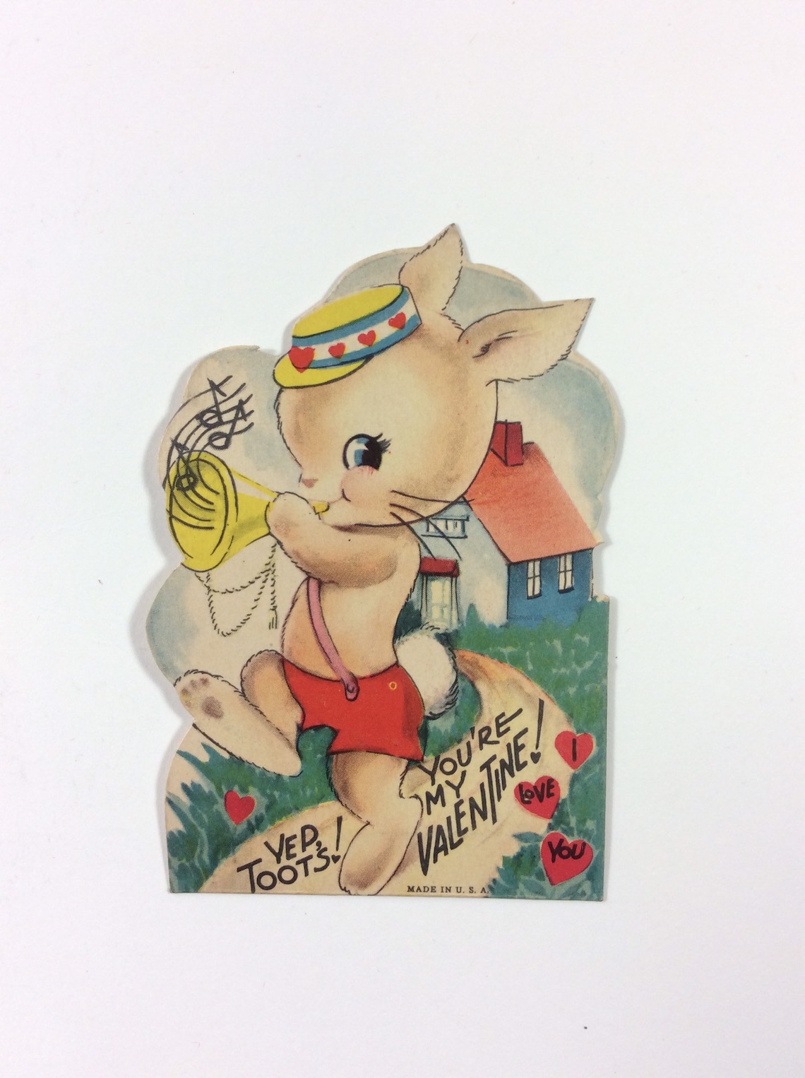 Bunny Rabbit Playing Trumpet Instrument Vintage 1940s Unused - Etsy