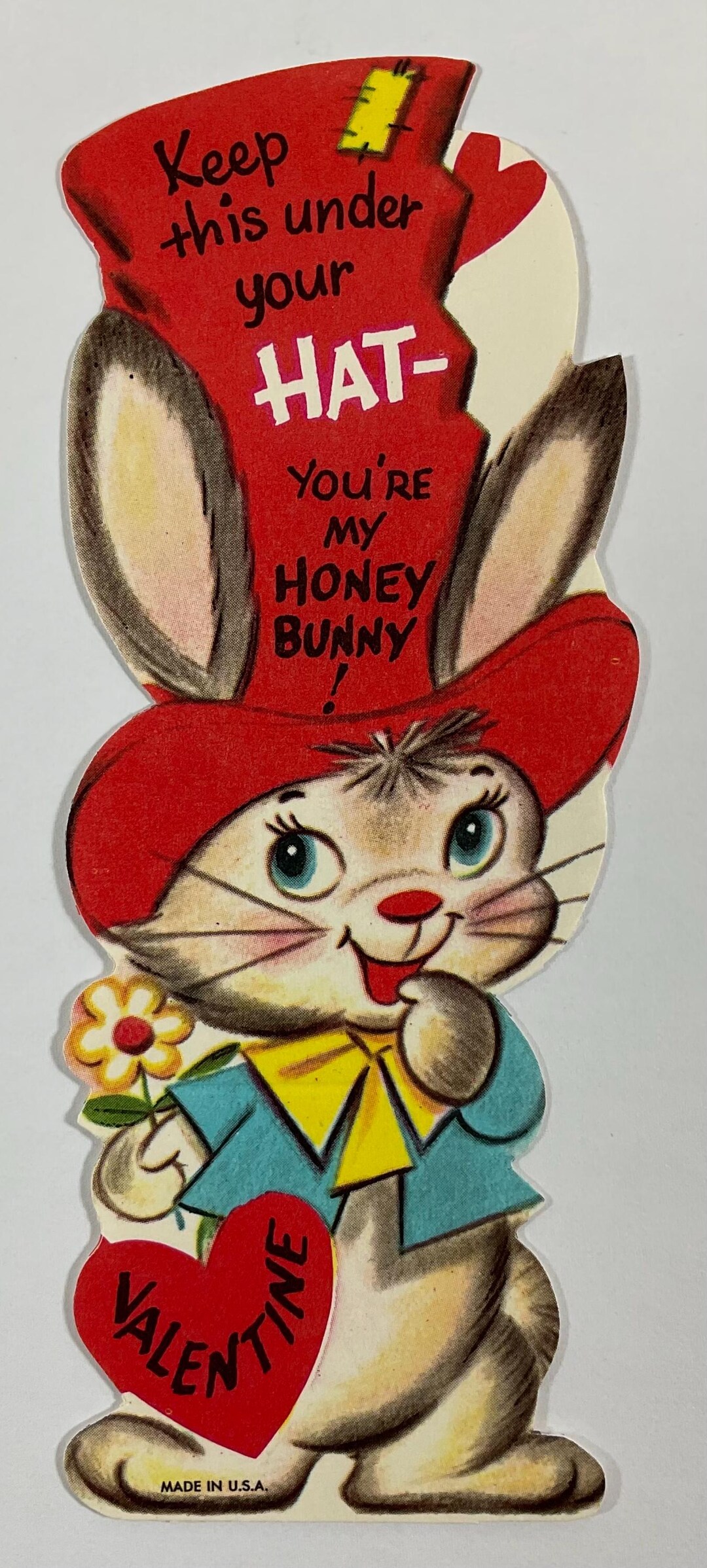 You’re My Honey Bunny Mad Hatter Top Hat Rabbit Vintage 1950s Unused ...