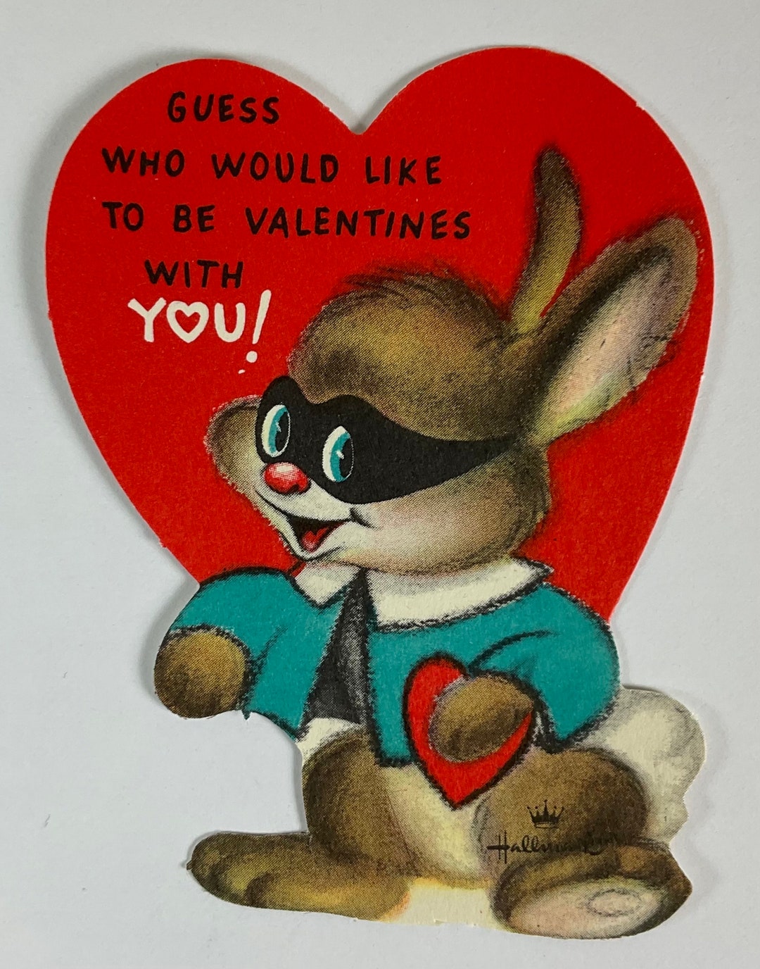 Masquerade Mask Bandit Bunny Rabbit Vintage 1950s Unused Hallmark ...