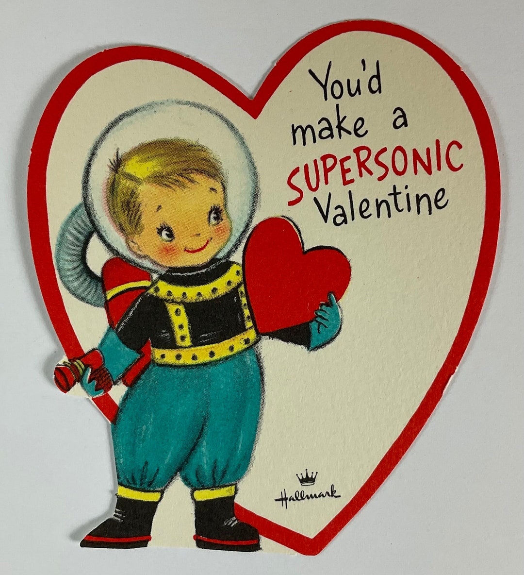 Supersonic Space Astronaut Vintage 1950s Unused Hallmark Valentine ...