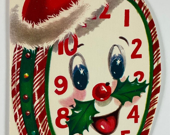 Anthro Anthropomorphic Santa Candy Cane Clock Vintage 1950s Unused ...
