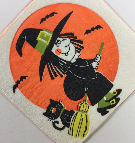 Green Socks Wicked Witch Flying on Broom W/black Cat & Bats | Etsy