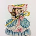 Little Bo Peep Blue Flower Dress Pink Hat Vintage 1949 American ...