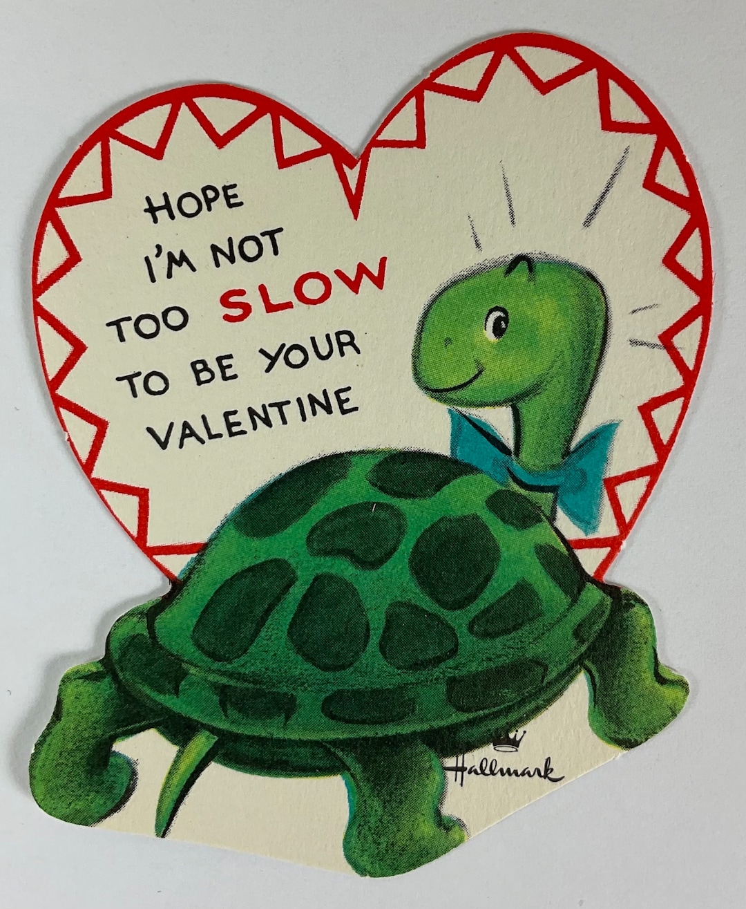 Hope Im Not Too Slow Turtle Vintage 1950s Unused Hallmark Valentine ...