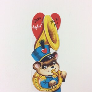 Cute Teddy Bear Playing Tuba Instrument Vintage 1950s Unused Lustre ...