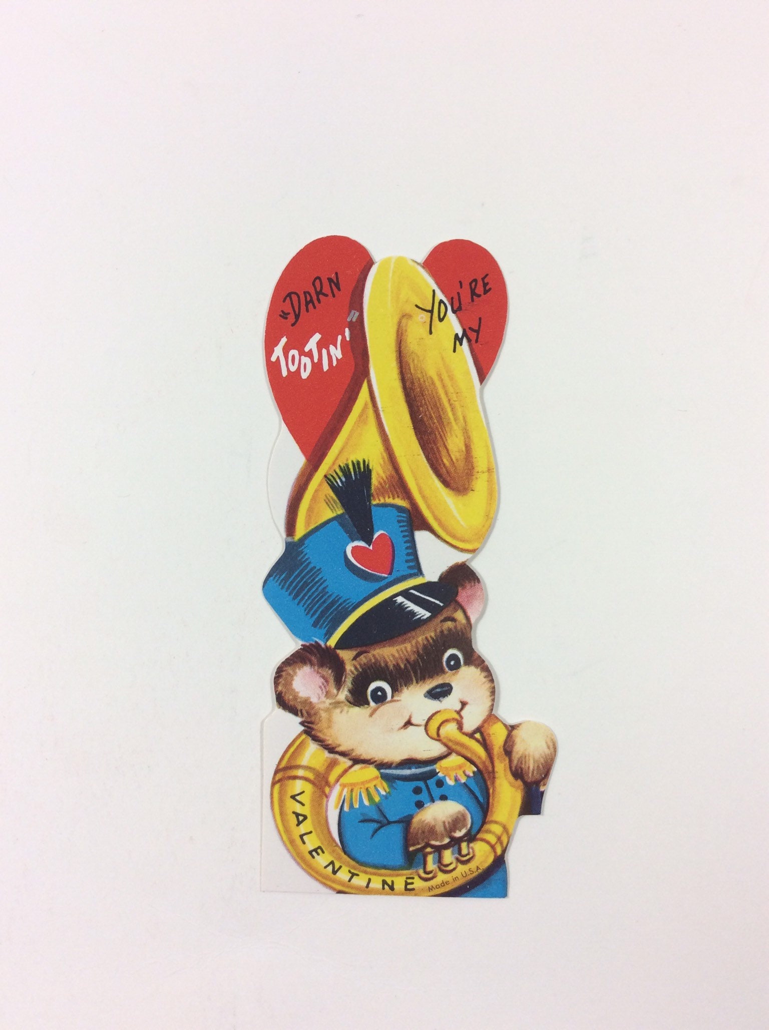 Cute Teddy Bear Playing Tuba Instrument Vintage 1950s Unused Lustre ...