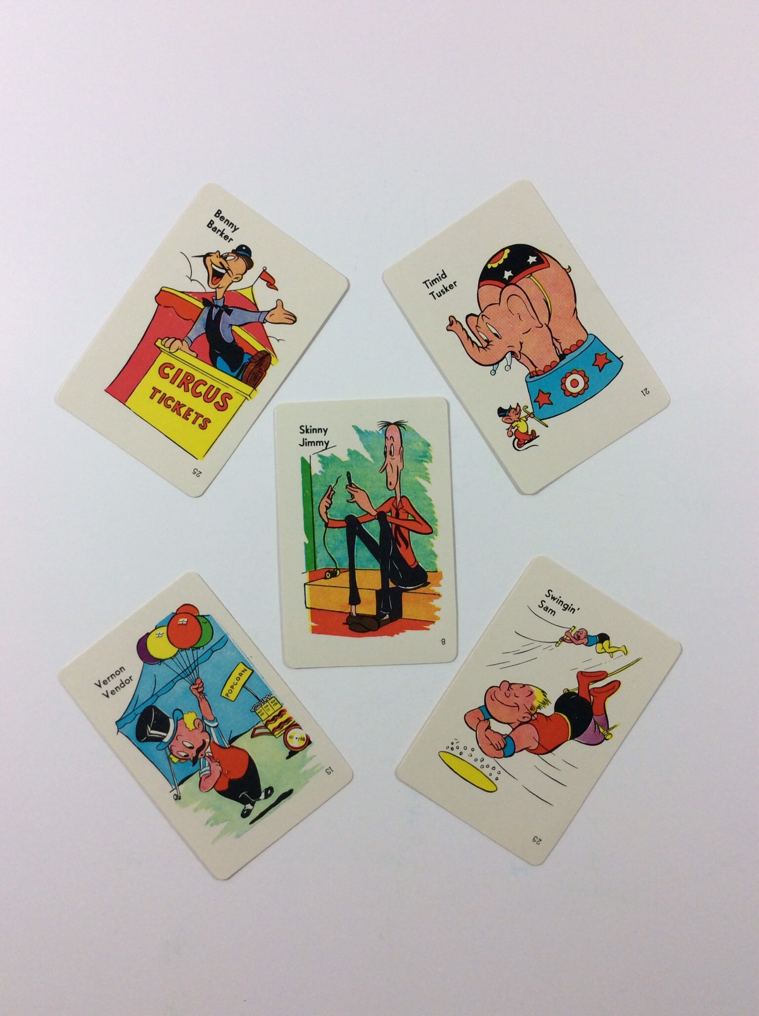 Lot of 5 Old Maid Card Game Children Vintage 1940s Playing Game Flash ...