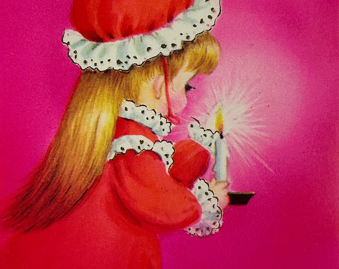 Wishing You the Brightest Christmas Ever Candle Holding Little Girl ...