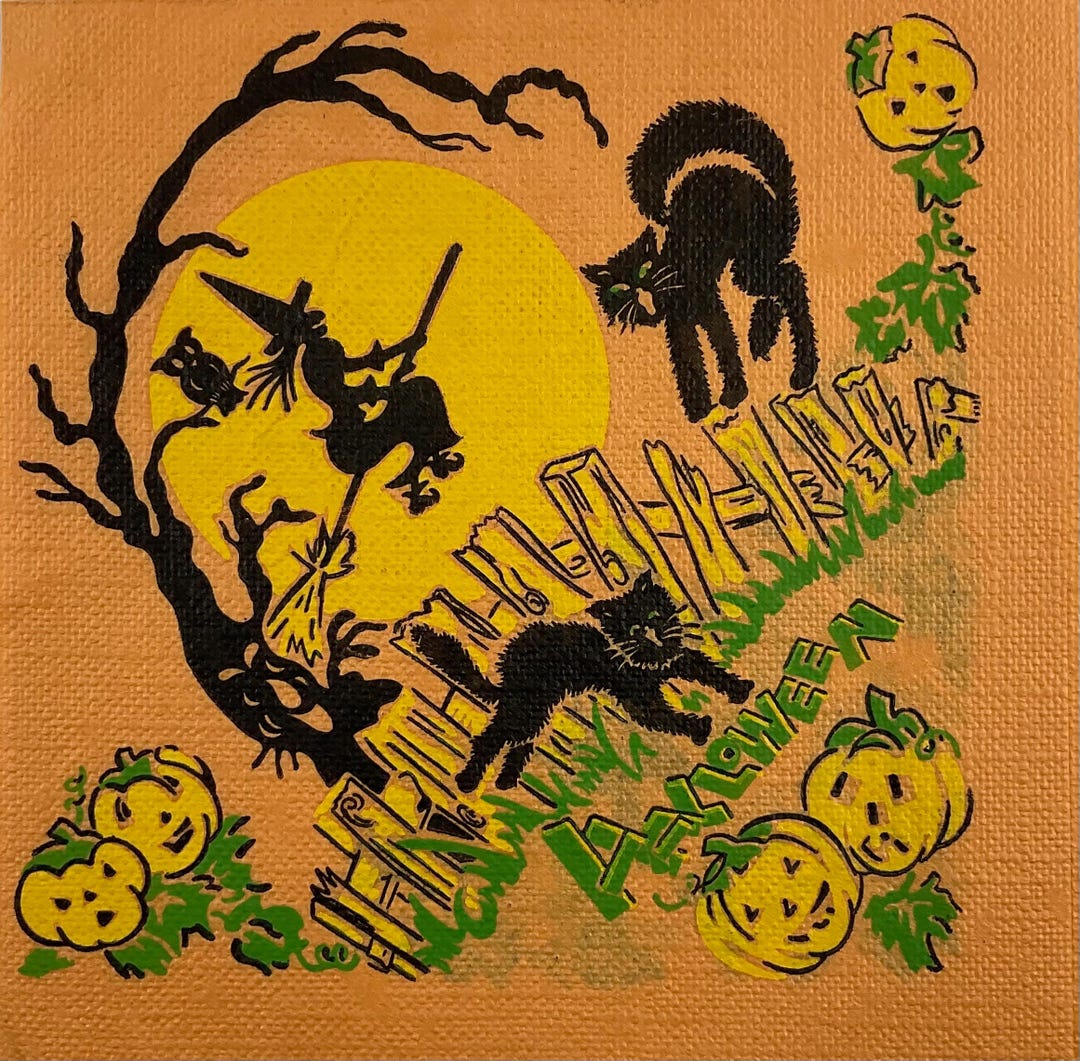 Anthro Anthropomorphic Goblin Tree Wicked Witch Black Cats Owl & JOL ...